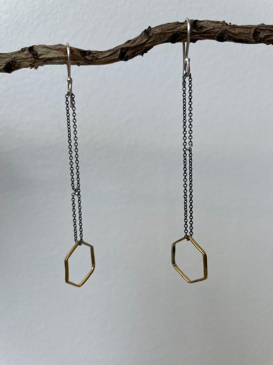 hex chain earrings – havens-chs